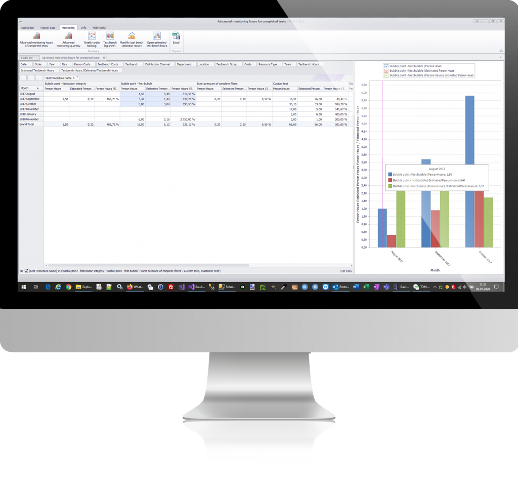 hkc software | Besipiel für eine Prüfstands-Auftragsverwaltung